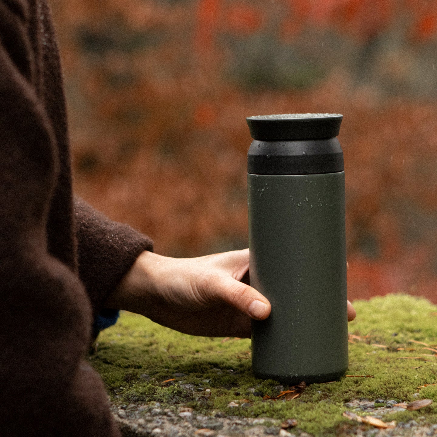 Kinto Travel Mug / 500ml / Ash Green | Borough Kitchen