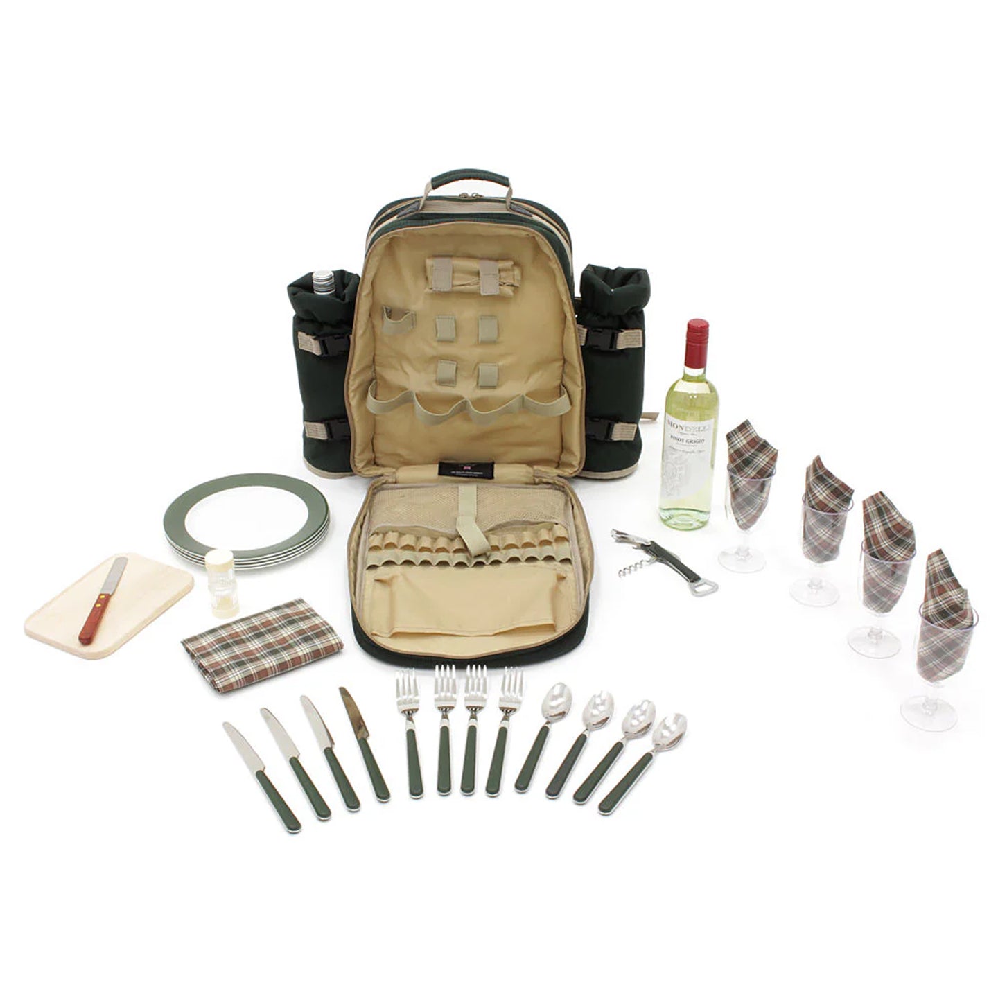 Picnic Backpack / Forest Green / 4 Person – Borough Kitchen