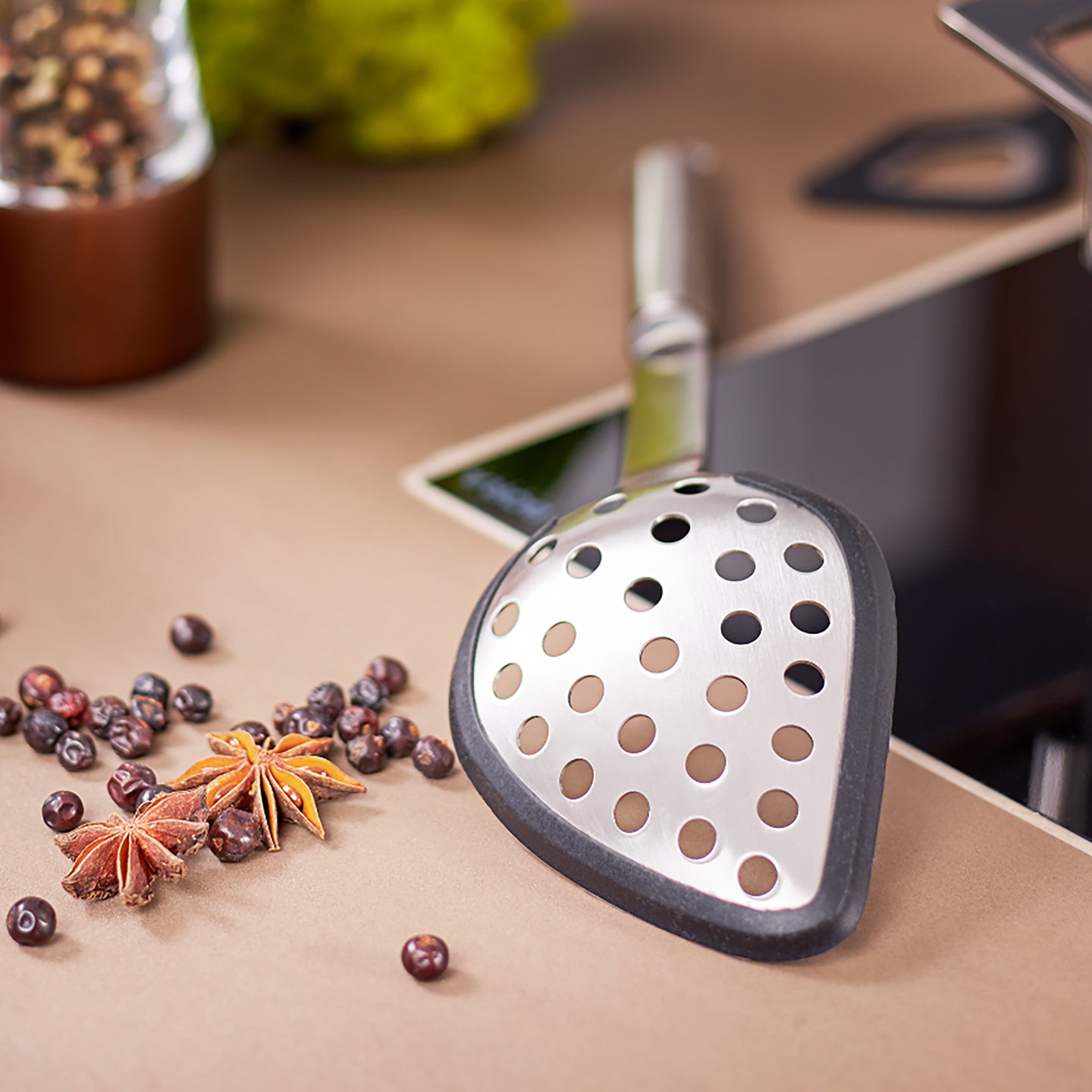 Rosle Perforated Spoon with Silicone Edge | Borough Kitchen