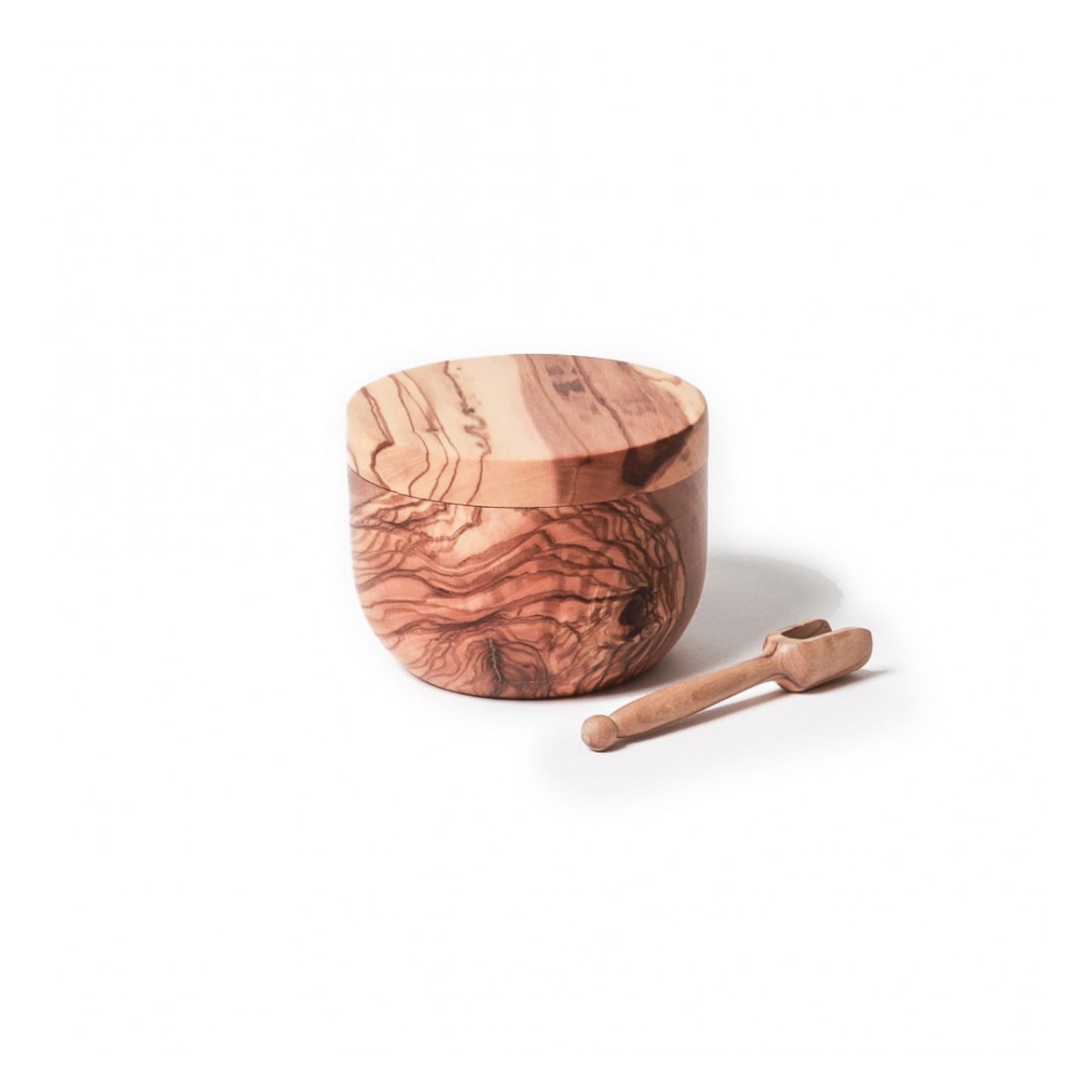 Berard Olivewood Salt Pot with Magnetic Lid & Scoop | Borough Kitchen