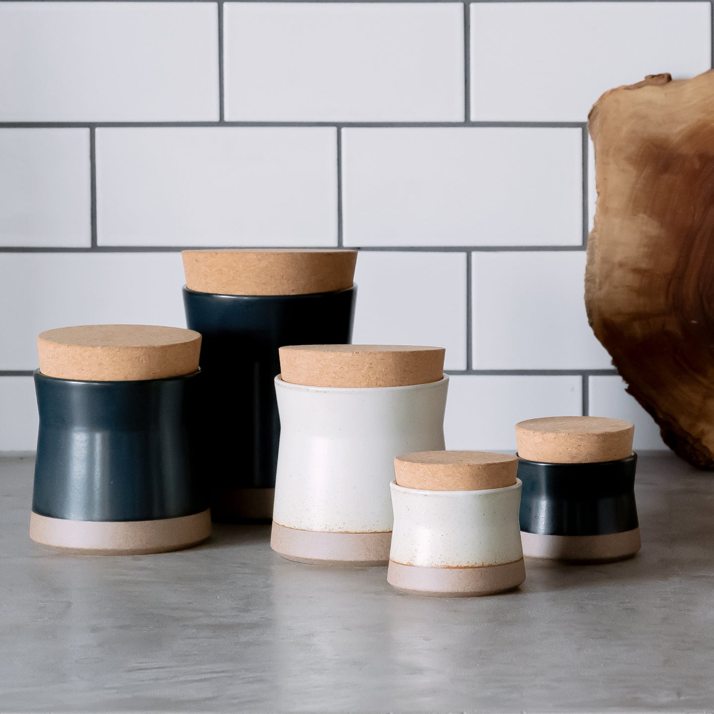 Kinto Ceramic Lab Canister / Black | Borough Kitchen