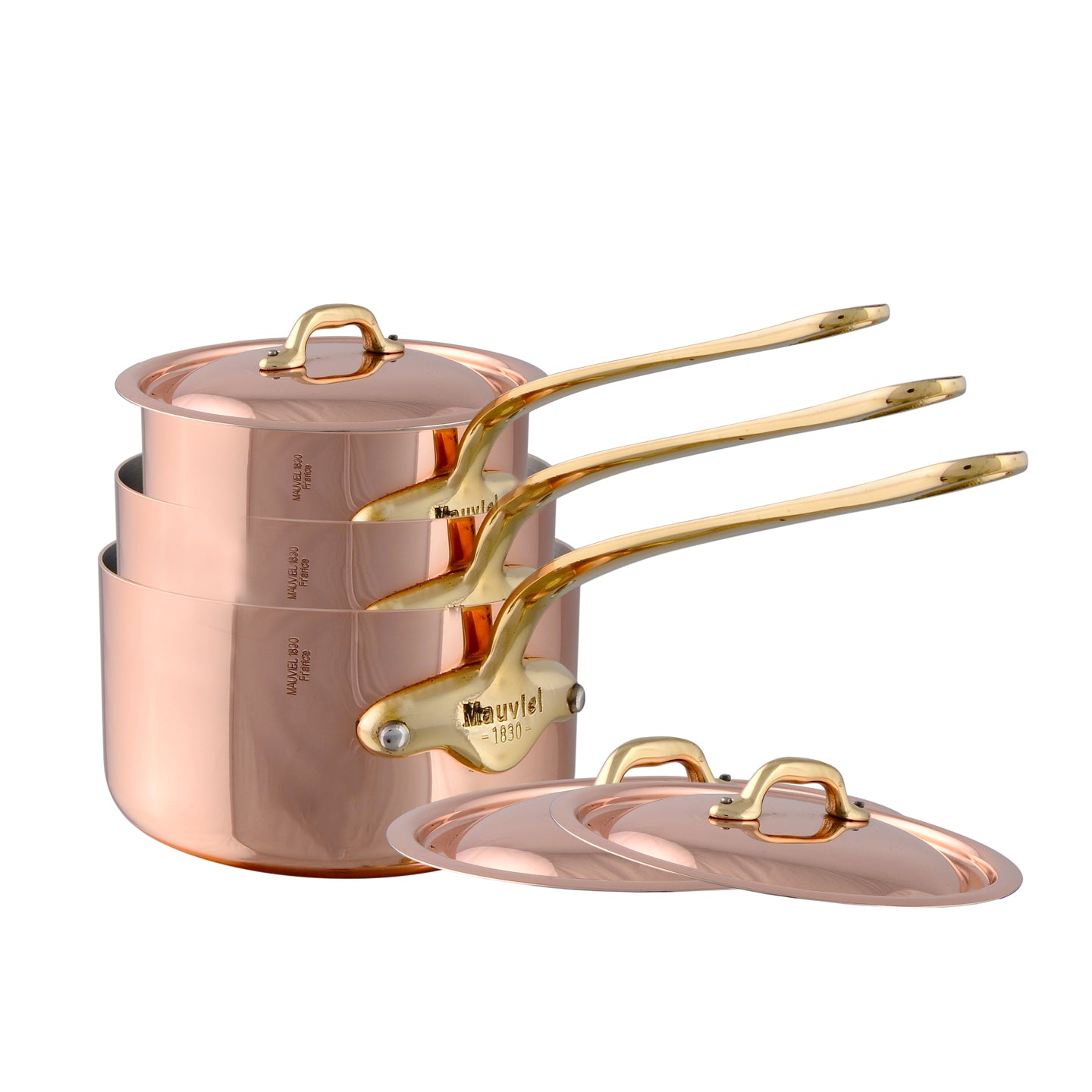 Mauviel M'150B 3 Piece Saucepan Set with Lids | Borough Kitchen