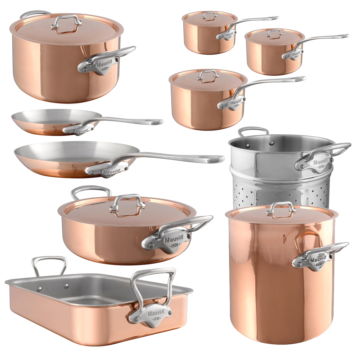 Mauviel M'150S 10 Piece Cookware Set with Copper Lids | Borough Kitchen