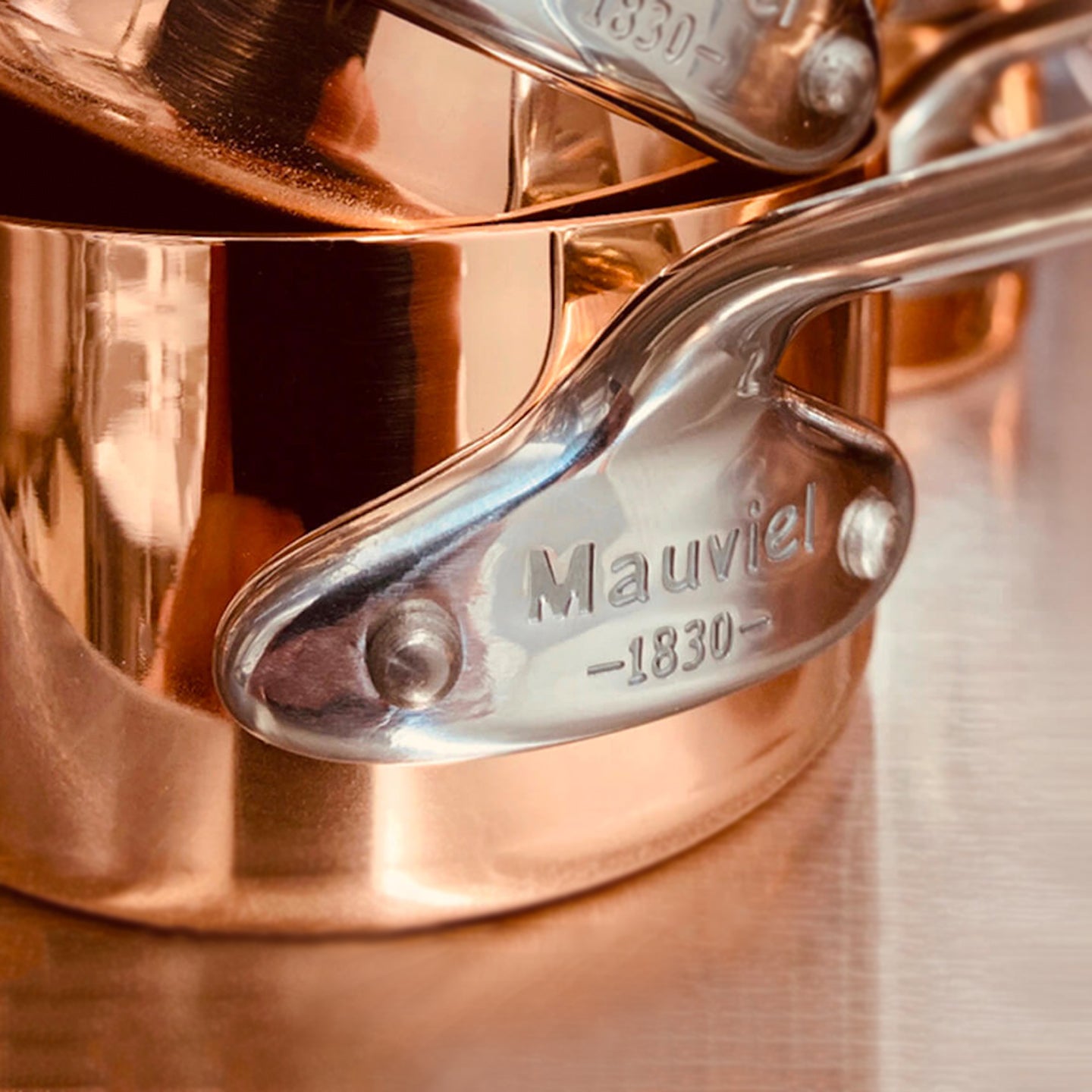 Mauviel M'150S Saucepan with Copper Lid / 16cm | Borough Kitchen